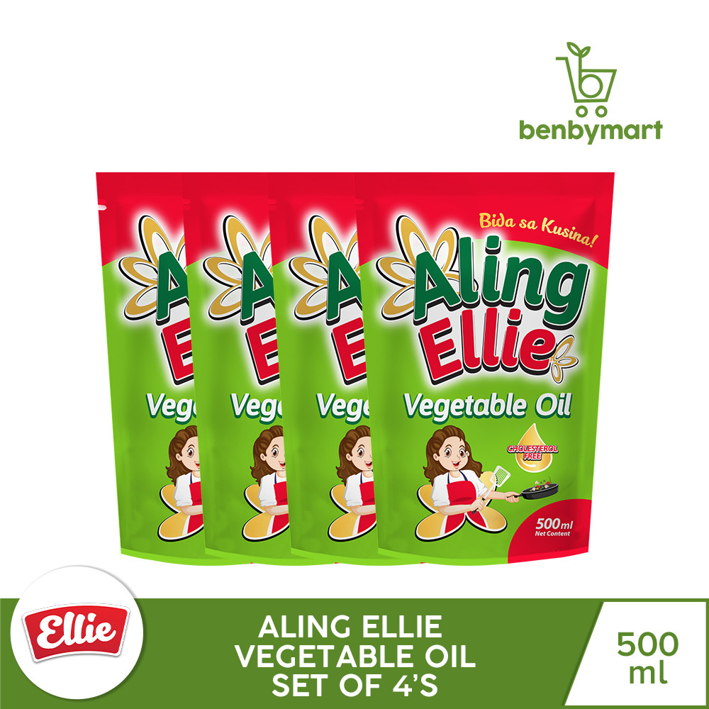 Aling Ellie Vegetable Oil 500ml (Set of 4) | Shopee Philippines