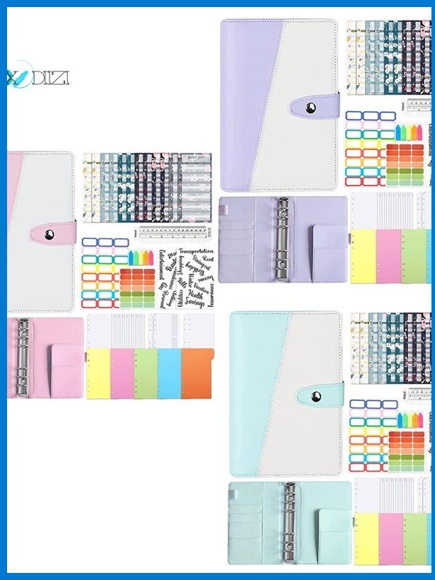A6 Binder Notebook,6Hole Loose Leaf Notebook Ring Binder Binder with 10 ...