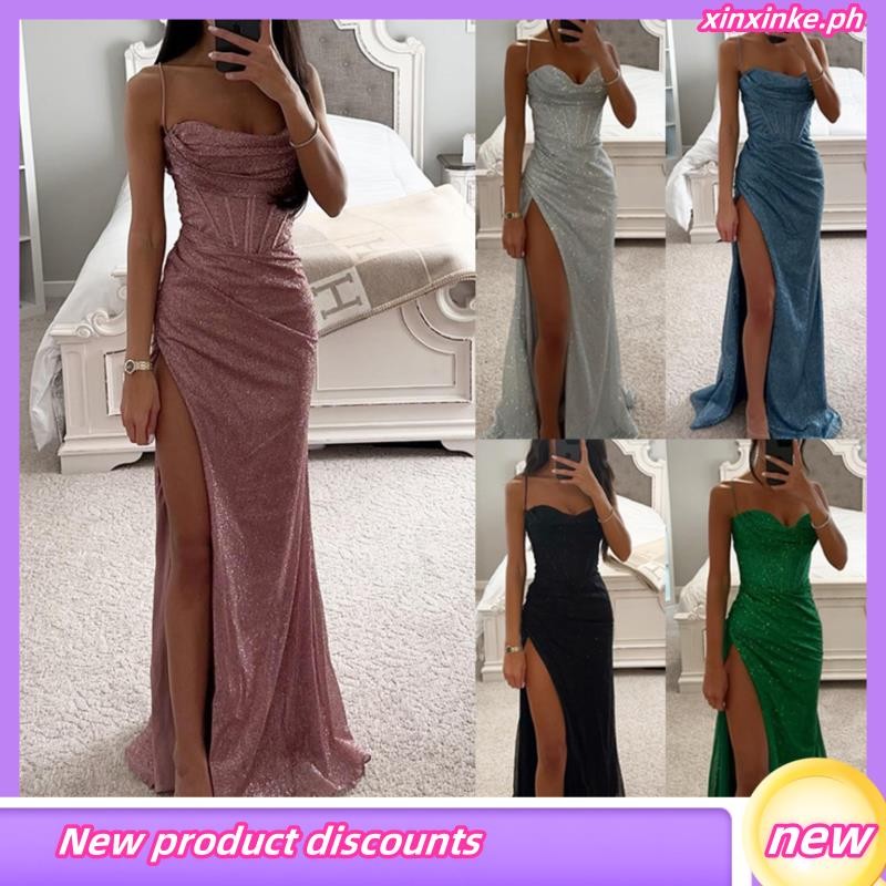 Yafeixm Relaxed Fit Casual Dress Versatile Party Dress Sparkling Sequin ...