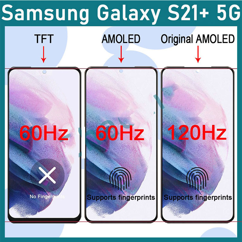Original AMOLED / OLED/ TFT Samsung Galaxy S21 Plus 5G LCD Display Touch Screen With Frame ...