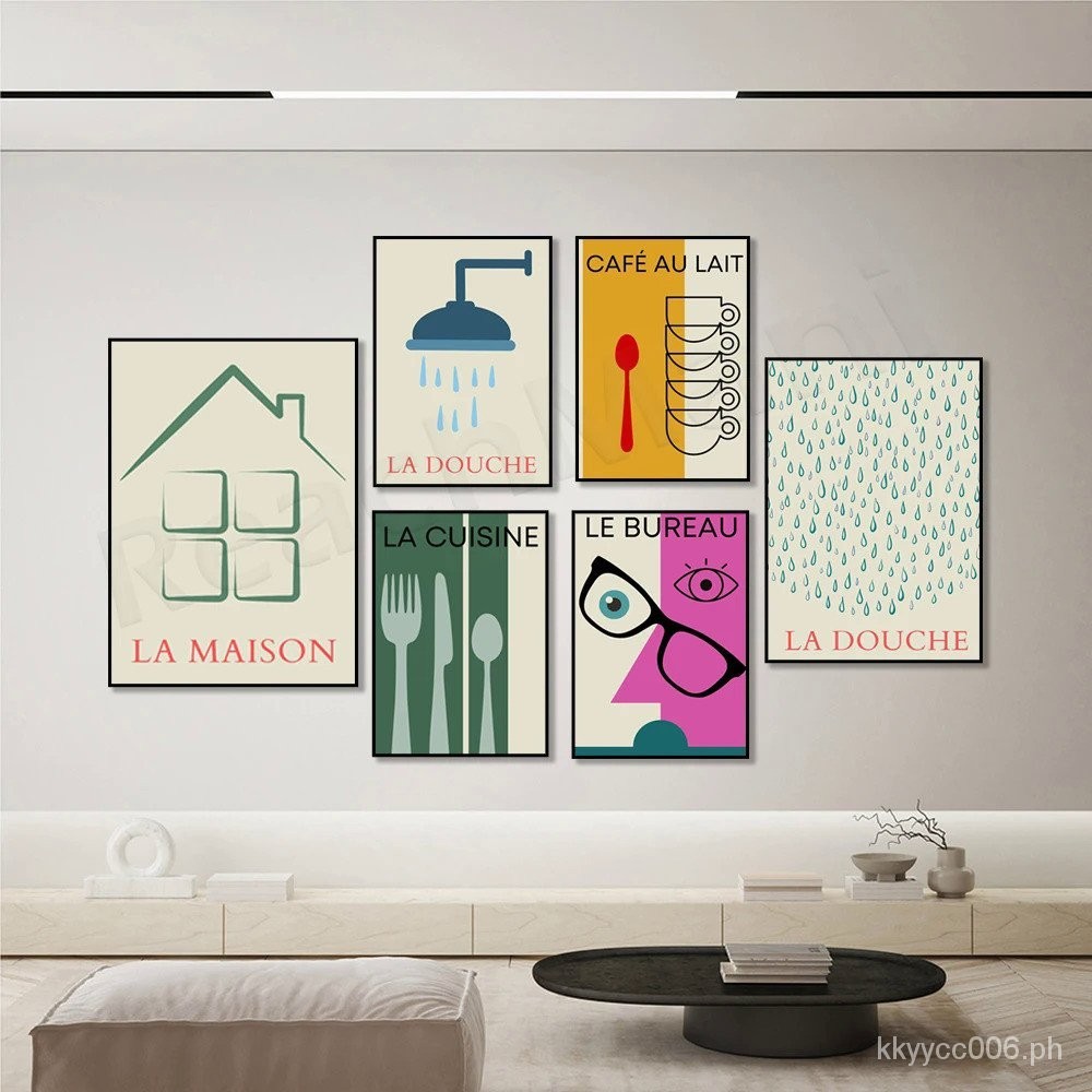 La Douche print, French poster, bathroom raindrops, La Gourmet, French ...