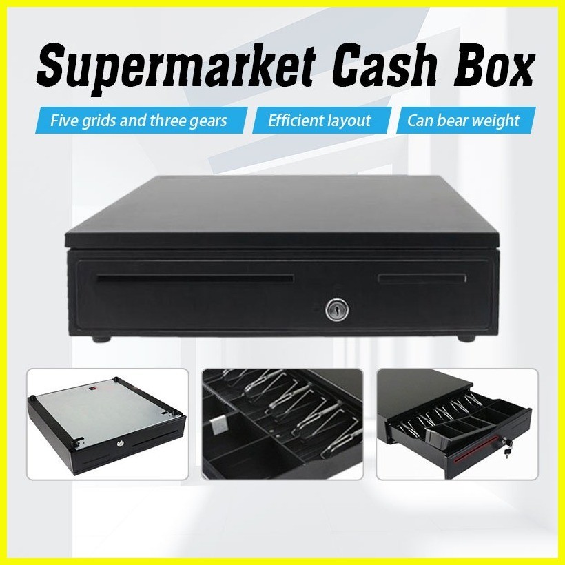 ♞Cashier Box Drawer Cash Box Supermarket Bills 5 Grids 5 Gears Money ...