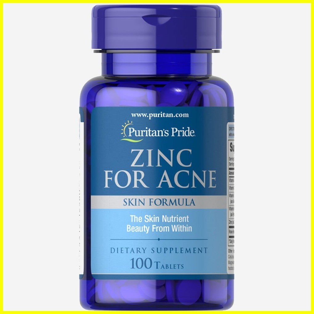 ♞Puritan's Pride Zinc for Acne Skin Formula, 100 Tablets | Shopee ...