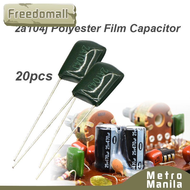 20pcs/Set 2a104j Direct Insertion Polyester Film Capacitor | Shopee ...