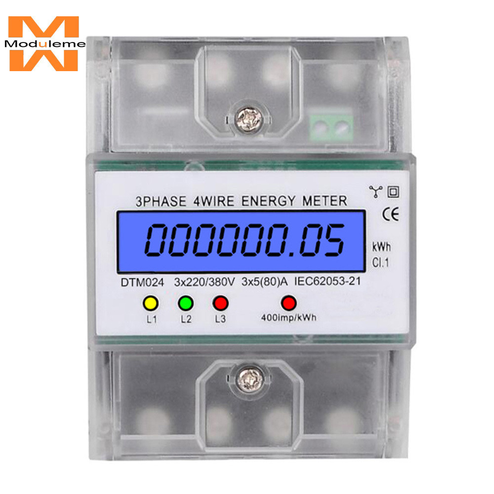 Digital Electric Meter 3 Phase 4 Wire Kwh Electronic Energy Meter 3 x 5 ...