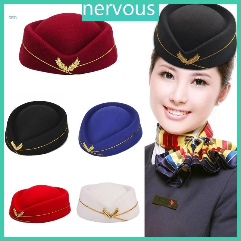 NERV Women Stewardess Hat Air Hostesses Hat Beret Hat Formal Uniform ...