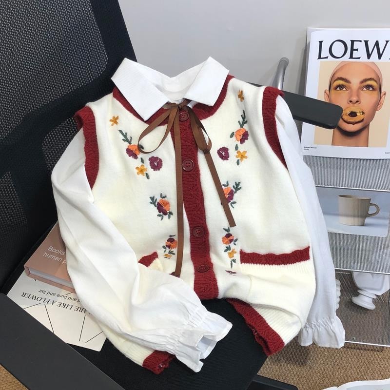 Begonia Boutique Women's Clothing Embroidered Cardigan Knitted Vest ...