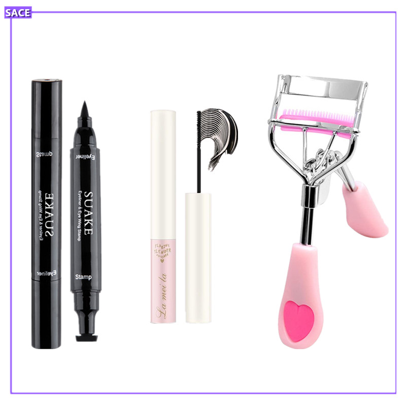1/2/3PCS Eye Makeup set Waterproof Eyeliner Mascara Eyelash Curler Comb ...