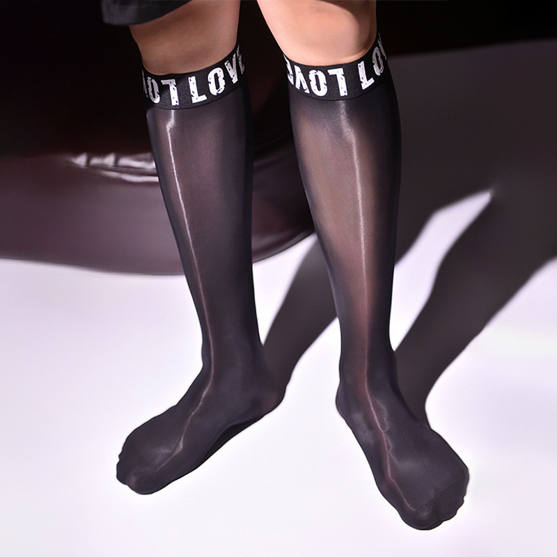 2024New Men's Letter Breathable Formal Suit Stockings Mirror Tube Socks ...