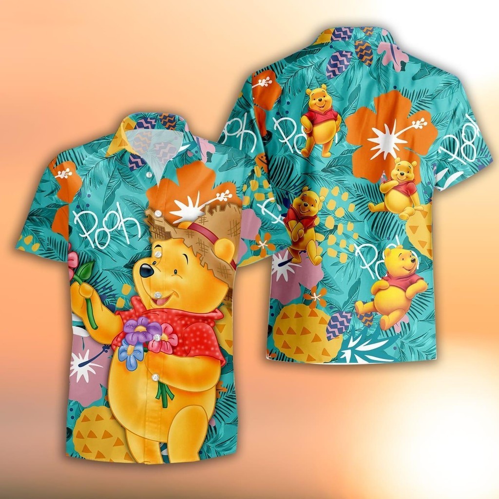 Winnie The Pooh Tropical Forest All Over Print 3D Hawaiian Aloha Beach ...