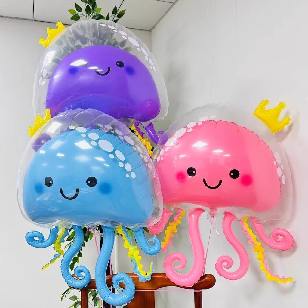 Aluminum Film Double Crown Jellyfish Balloon Octopus Bubble Ball ...