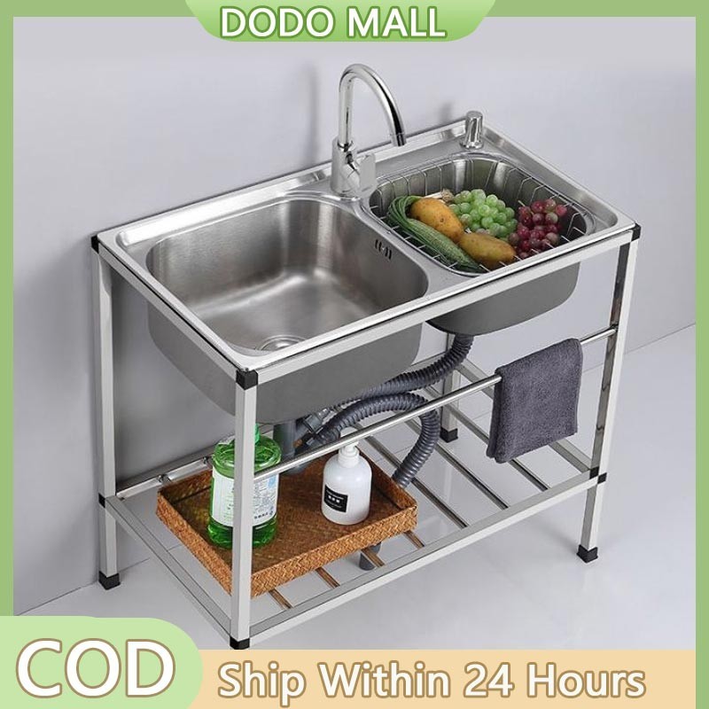 Kitchen Sink Stand Rack 304 Stainless Steel with Faucet lababo Kitchen ...