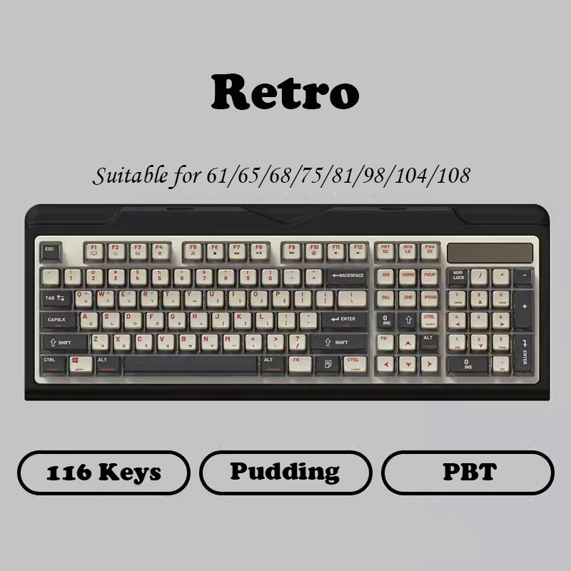 Steam Retro 116 Keycaps ASA Profile Pudding Translucent Keycaps PBT Dye ...