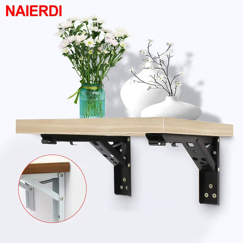 KL 2PCS Triangle Folding Angle Bracket Heavy Support Adjustable Wall ...