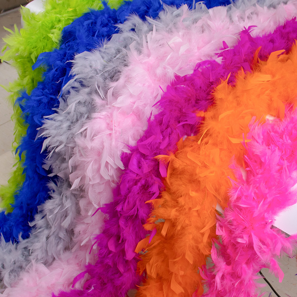 2 Yards 40/60/90Gram Turkey Feathers Boa Colorful-Chandelle-Feather-Boa ...