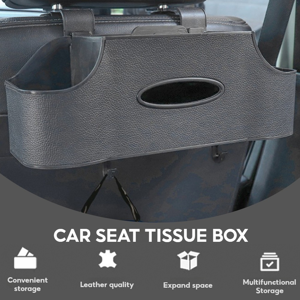 Car seat backrest organizer with cup holder, tissue box, and phone ...