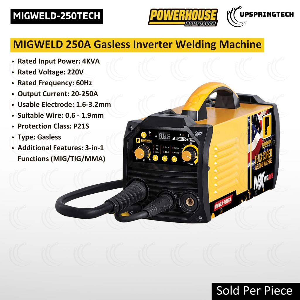 Powerhouse MIGWELD 250A Gasless Inverter Welding Machine with Auto ...