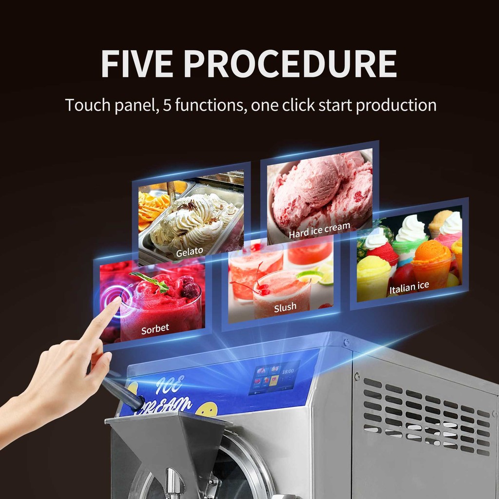 New Model Hard Ice Cream Machine Commercial Vertical Italian Hard Ice ...
