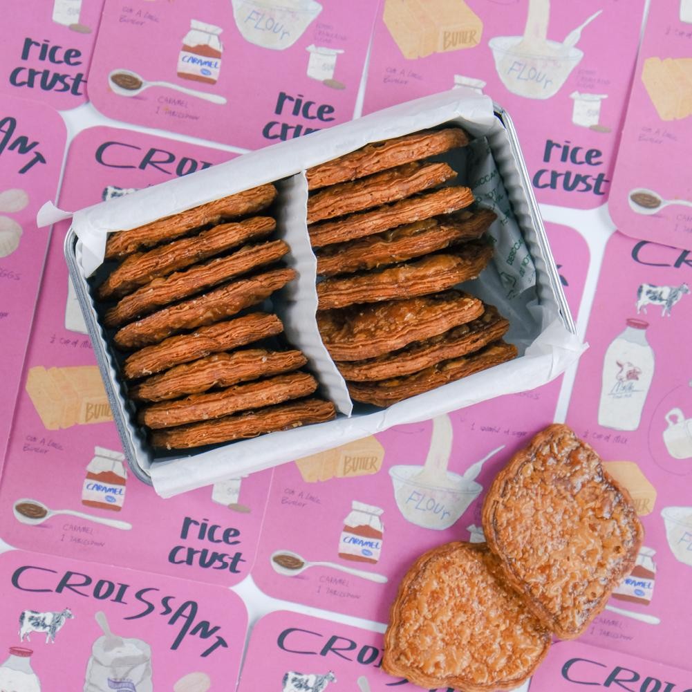 Sugu Caramel Crispy Rice Crackers Croissant Flattened Handmade Biscuits ...
