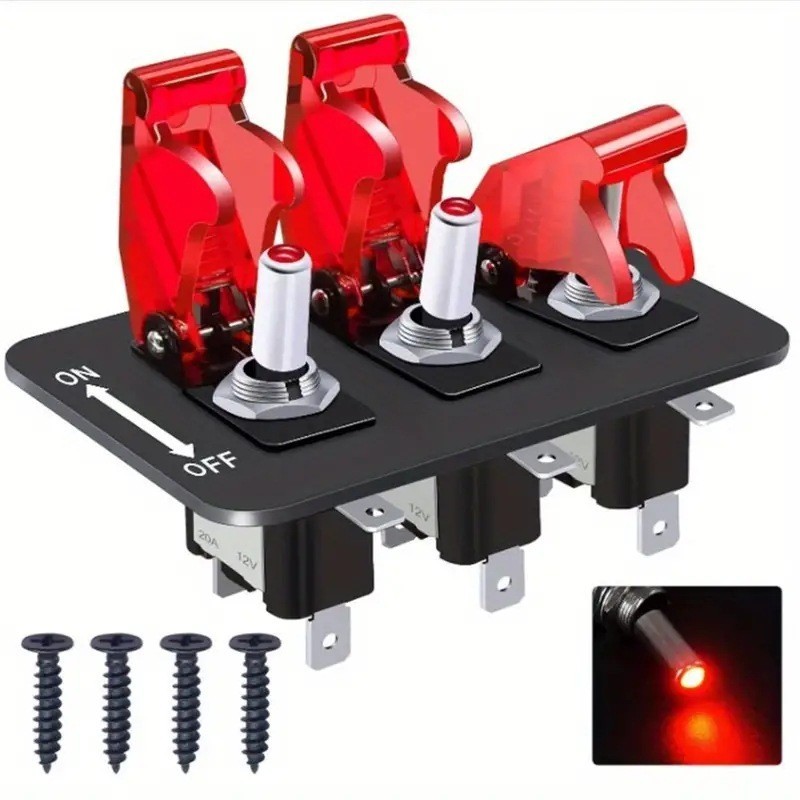 ASW-07D 3-position toggle switch 12V joystick switch panel with LED ...