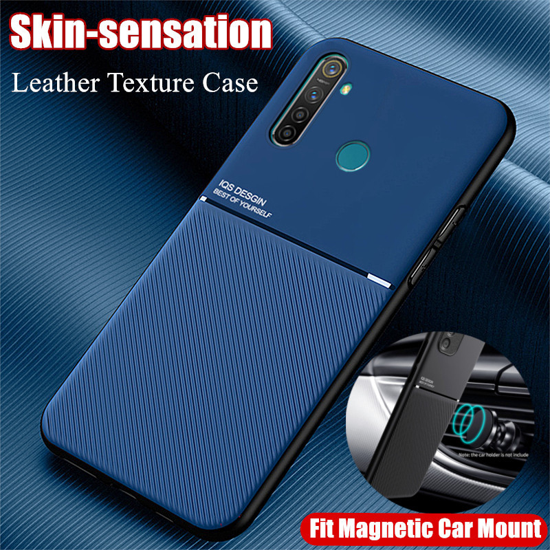 For Realme 5 Pro RMX1971 Luxury Skin-sensation Leather Texture Case Fit ...