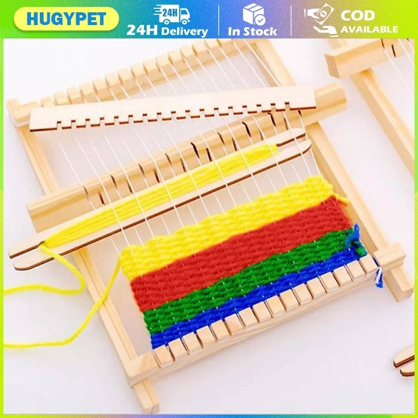 DIY Wooden Weaving Toys Loom Handmade Crafts Knitting Machine Set Kids ...