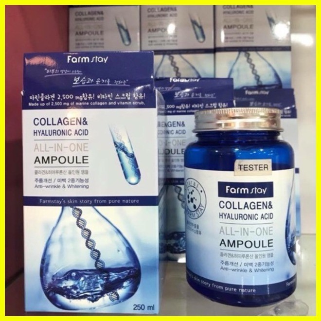 ♞FARM STAY Collagen and Hyaluronic Acid All in One Ampoule [250ml ...