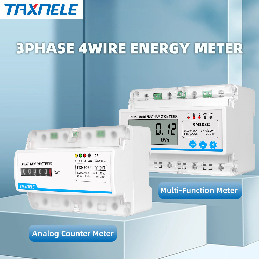 Digital Display Energy Meter 380V 100A LCD Counter 7P Electronic Watt ...