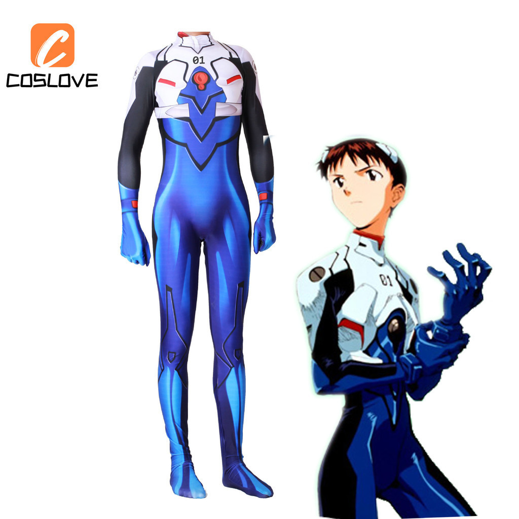 Anime EVA Ikari Shinji Cosplay Full Set Costume Suit for Man Long ...
