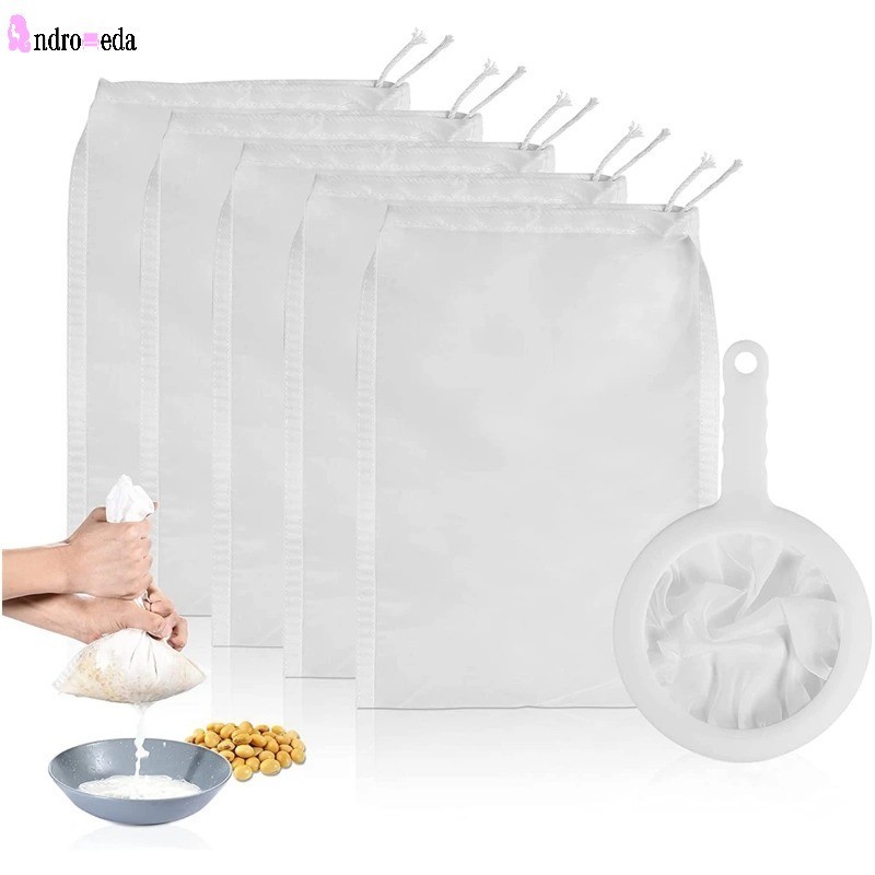 1Pc Food Grade Nylon Filter Bag Net Mesh Tea Beer Soy Milk Coffee Oil ...