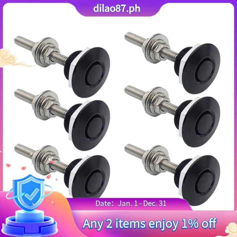 6 Set Vehicle Hood Pins Aluminum+Stainless Steel 1.25Inch Quick Release ...