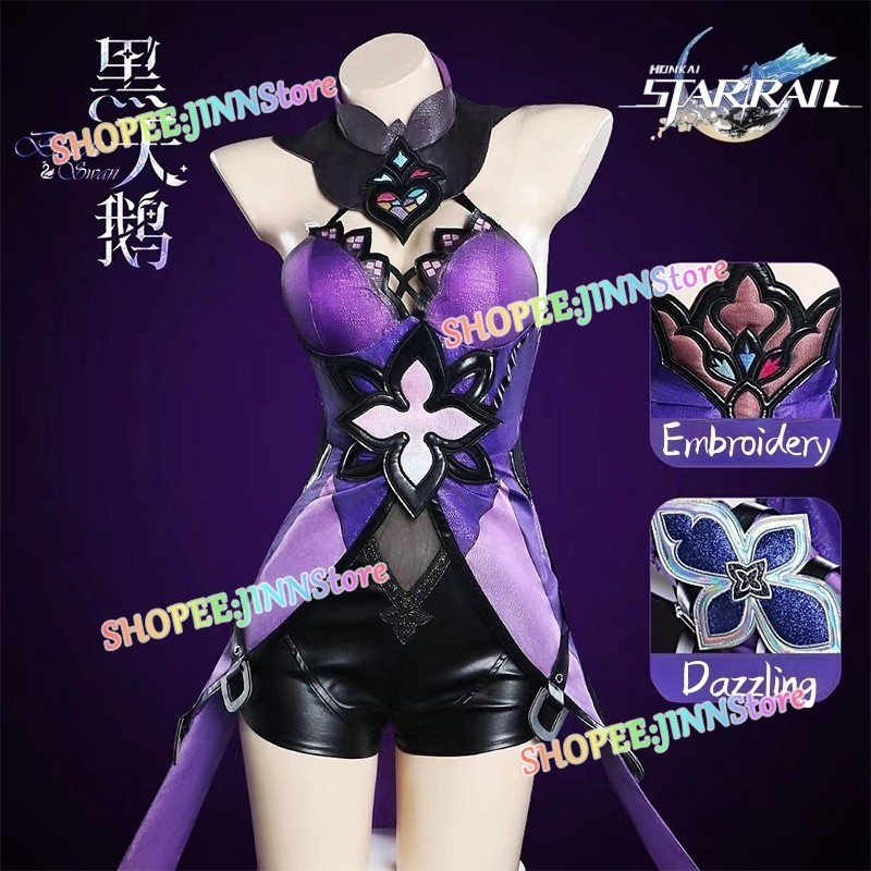 - JINN - New BLACK SWAN Cosplay Costume Honkai Star Rail Full Set BLACK ...