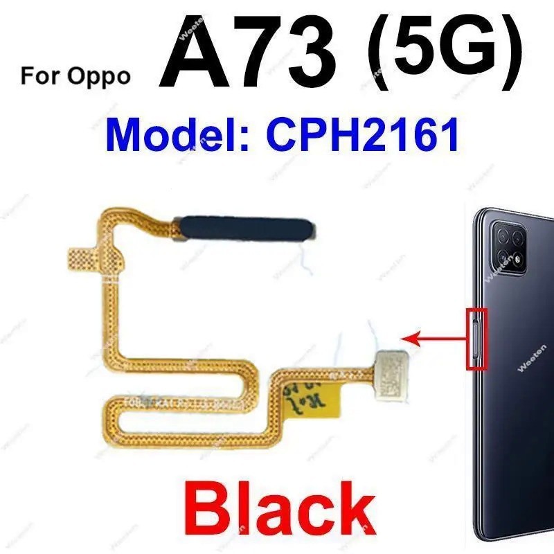 For OPPO A73 5G CPH2161 Fingerprint Sensor Touch Power Button ...