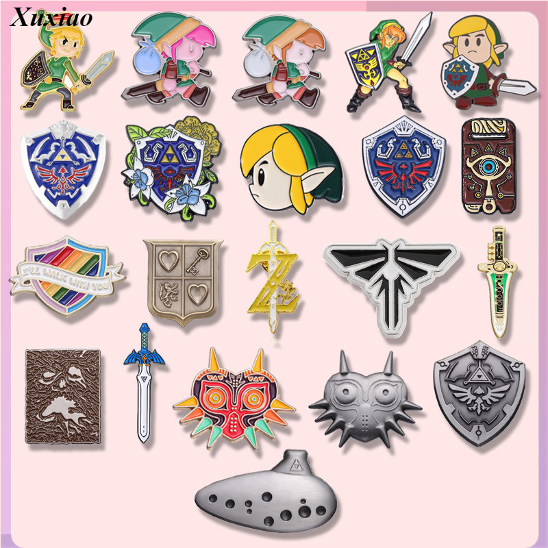 20 Styles Legend of Zelda Enamel Brooch Souvenirs Around The Game Game ...