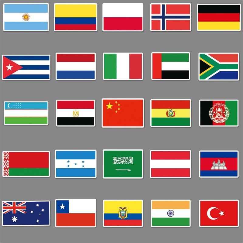 105Pcs Flags of the World Stickers Country National Flag Sticker ...