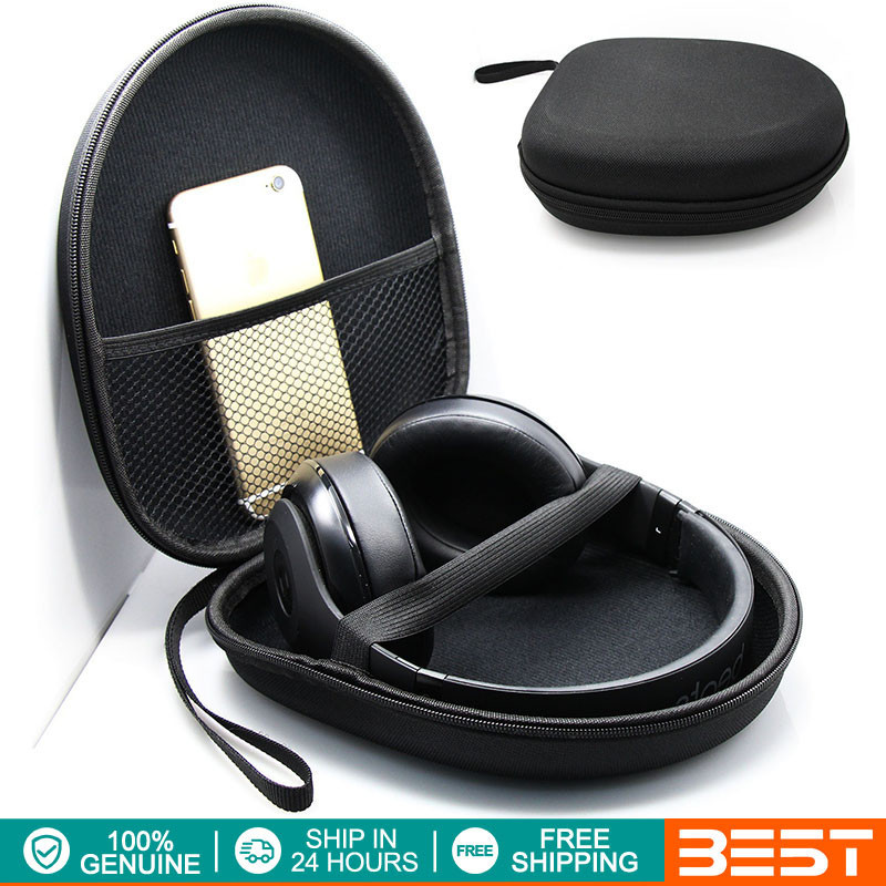 Headphone Carrying Case Storage Bag Anti-pressure PU Earphone Case ...