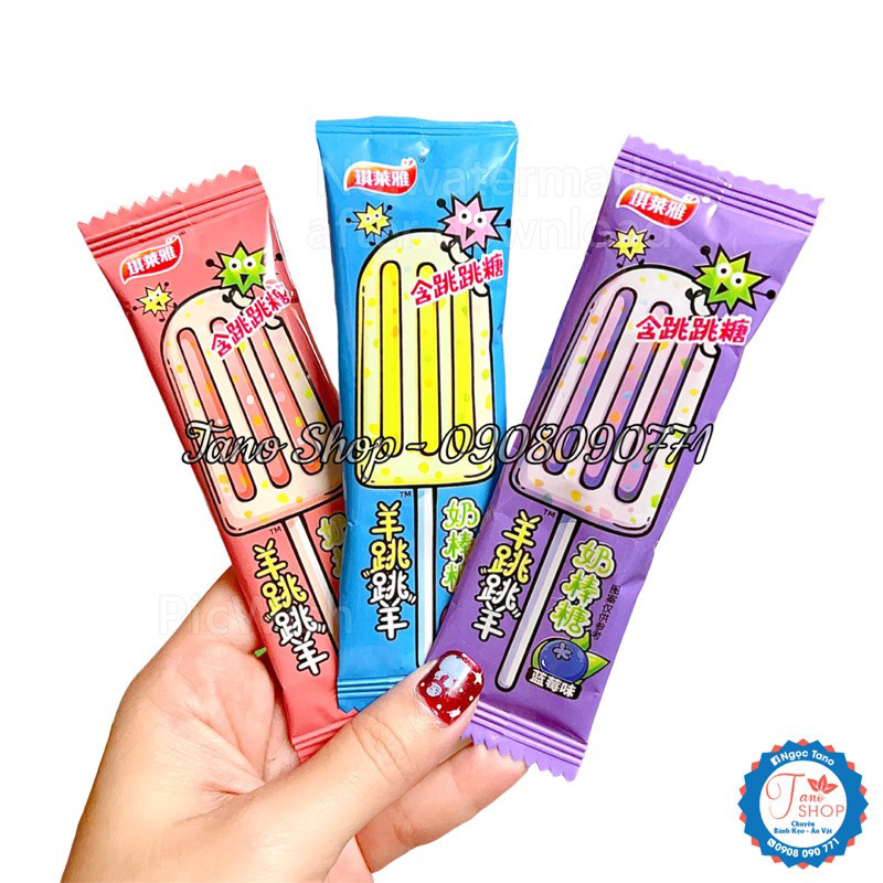 (Box X2) Cow's Milk Lollipops Mixed with Exploding Candy, 2in1 Ice ...