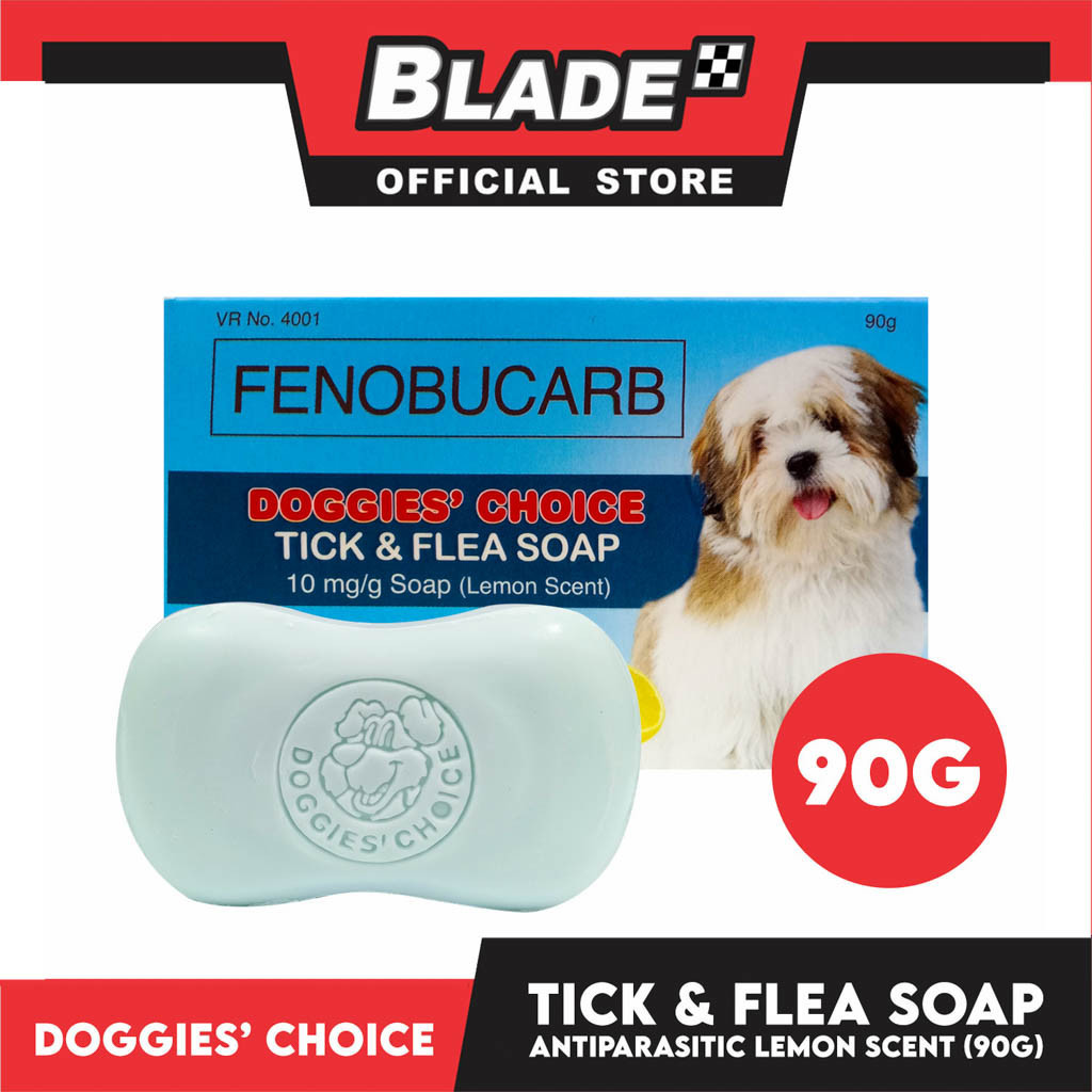 Doggies' Choice Tick and Flea Dog Soap, Antiparasitic 90g (Lemon Scent ...