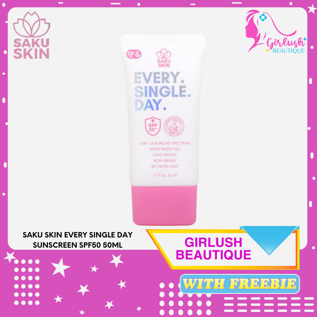 Saku Skin Every Single Day Sunscreen SPF50 50ml | Shopee Philippines