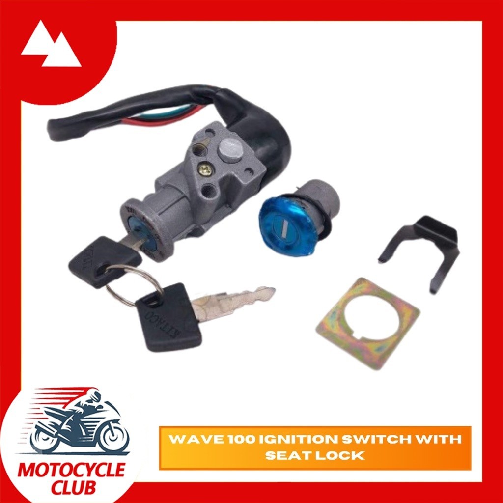 WAVE 100 IGNITION SWITCH WITH SEAT LOCK 4 PIN MAIN SWITCH MOTORCYCLE ...