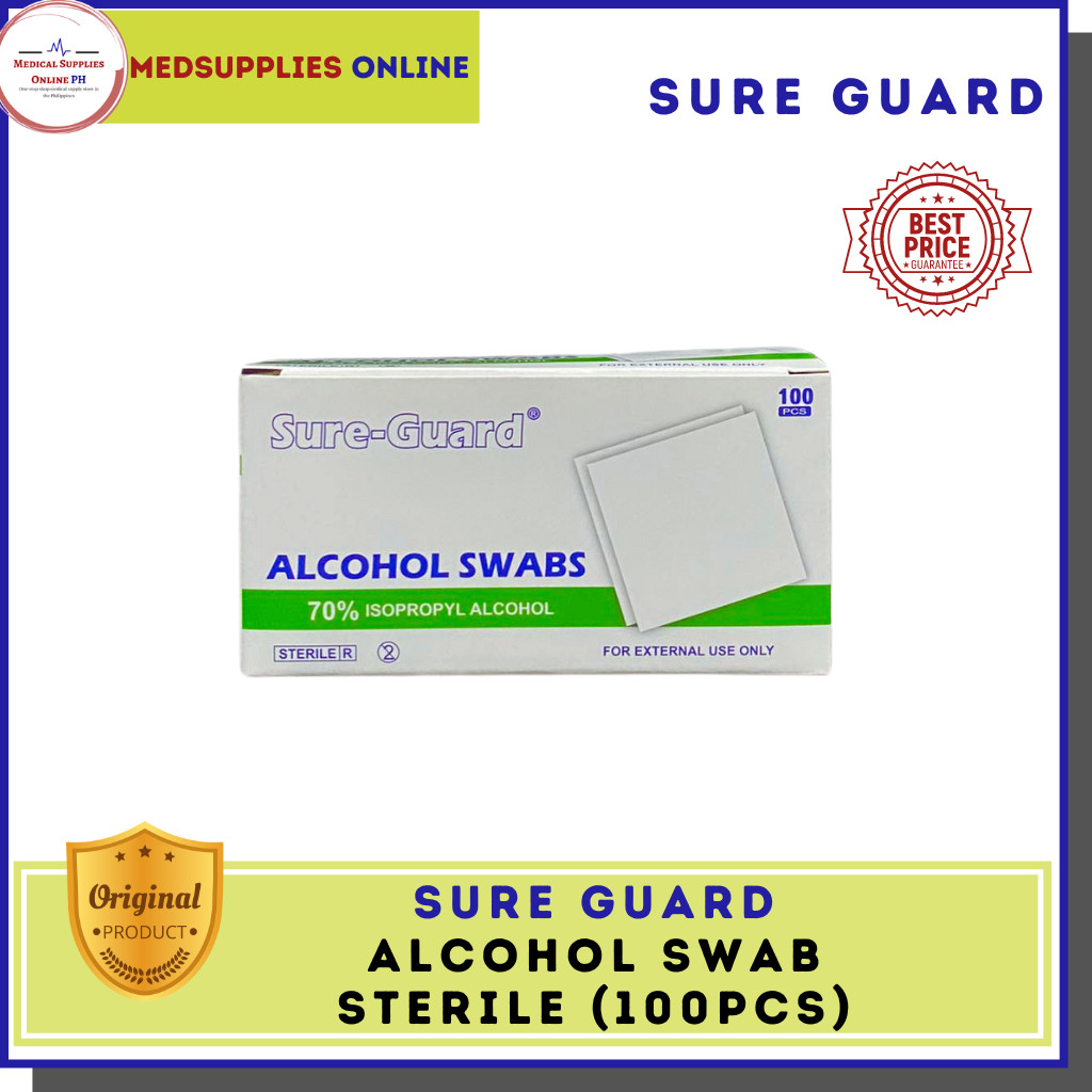 Sure Guard Alcohol Swabs (1 Box - 100pcs) | Shopee Philippines