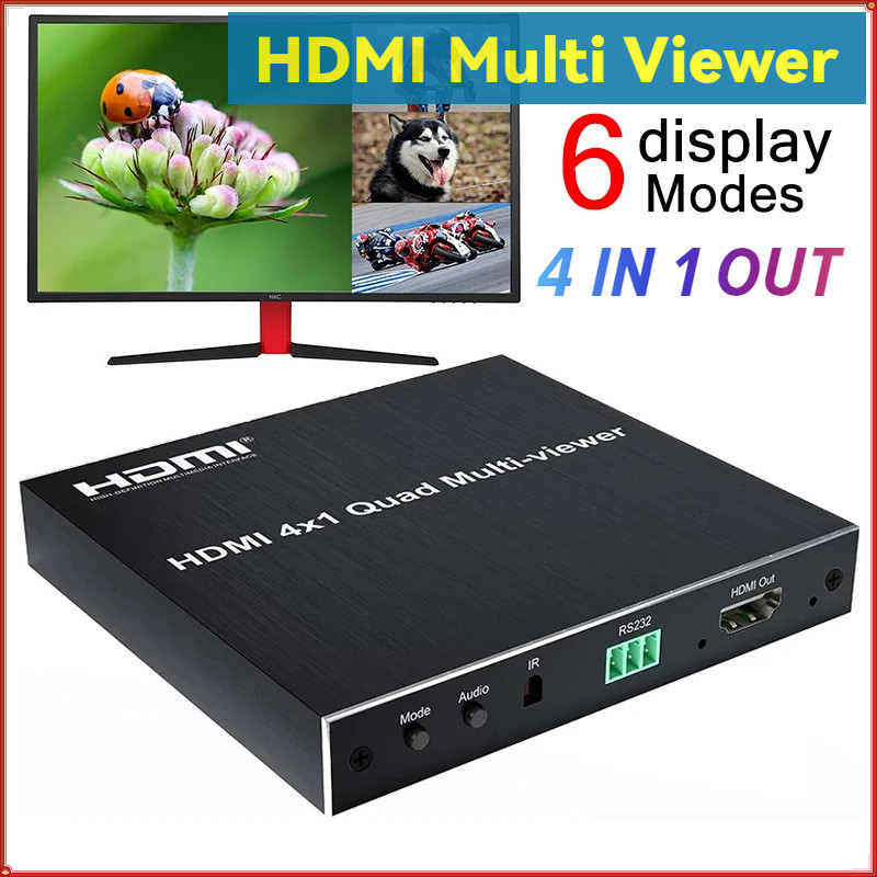 1080p HDMI 4x1 Quad Multi Viewer 4 in 1 Out HDMI Multi-viewer Screen ...
