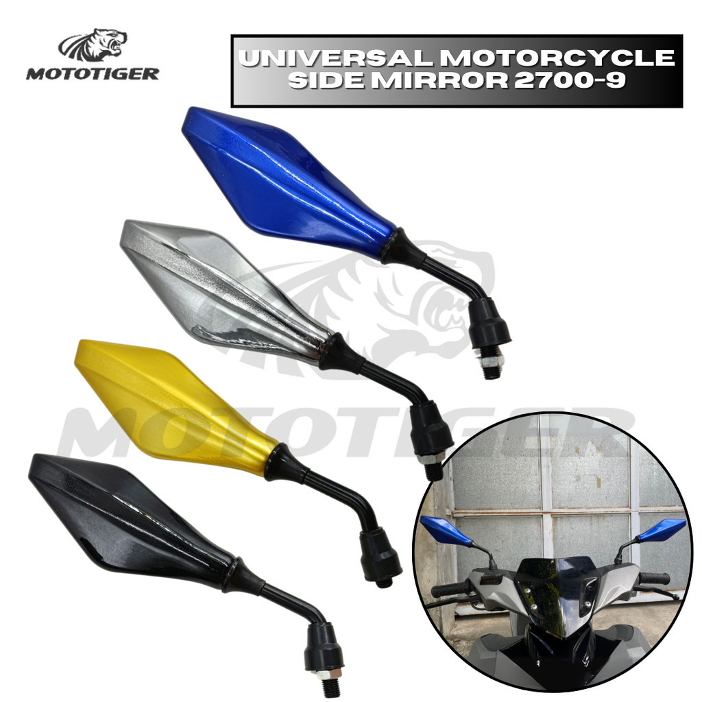 UNIVERSAL MOTORCYCLE SIDE MIRROR SHORT STEM FOR HONDA/YAMAHA 2693H ...