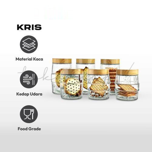 Toko-ready - Kris Set Of 6pcs Glass Jars Line Cutting instant Courier ...