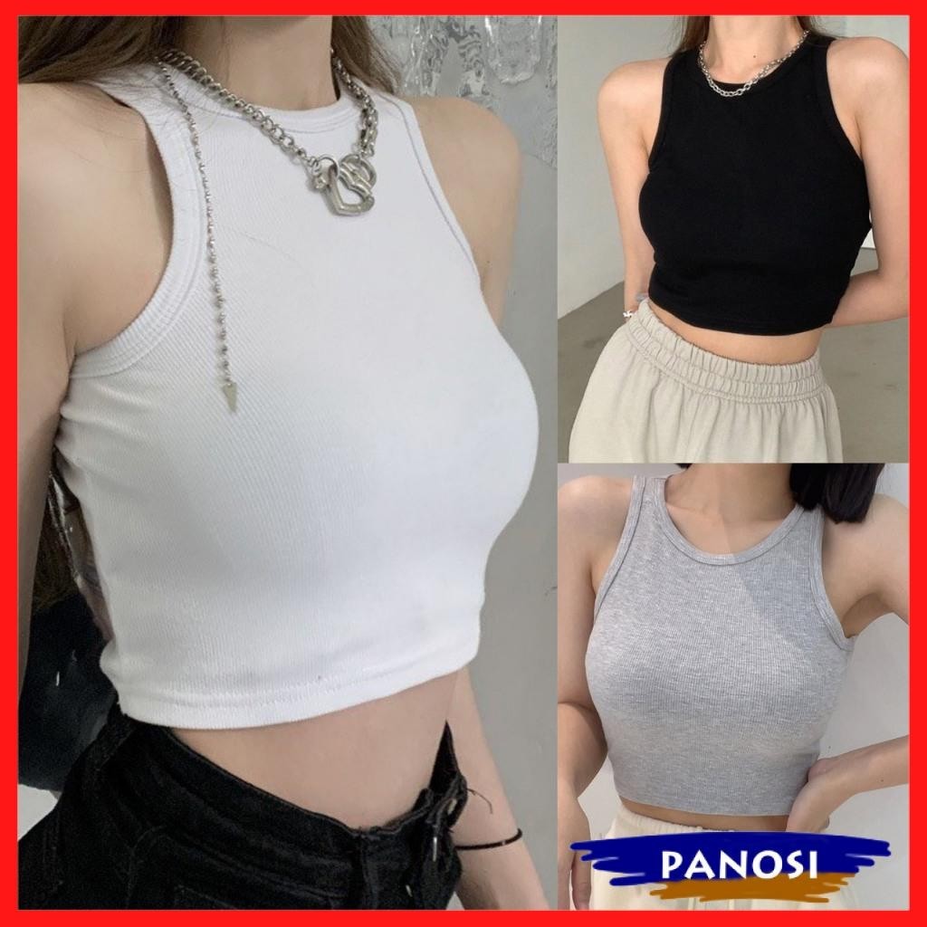 Crop top Sleeveless Women's body-hugging tank top in elastic fabric A73 ...