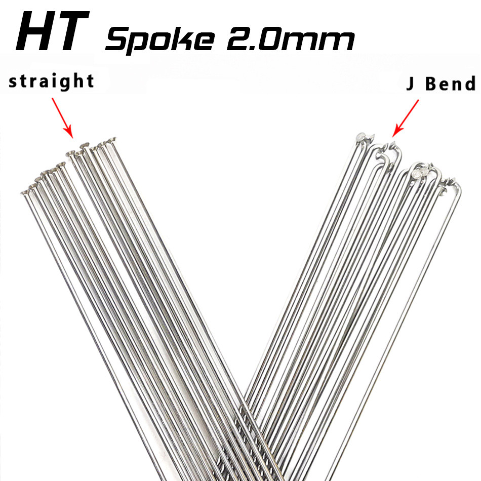 Bike Spokes 2.0 Round Spokes J-bend Straight Pull Head Bicycle Spokes ...