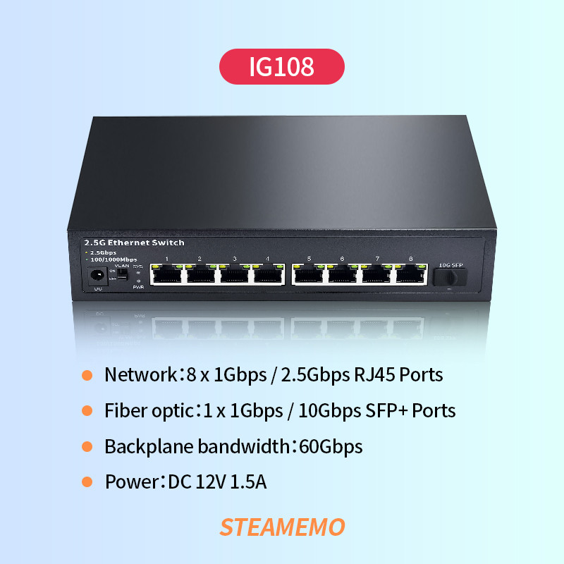 2.5G Ethernet Switch 4/8 Port Network Siwtch None POE Network Switch ...