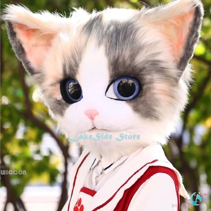 Cat Mask Furry Helmet Fursuit Kigurumi Headsets Furry Cosplay Costumes ...