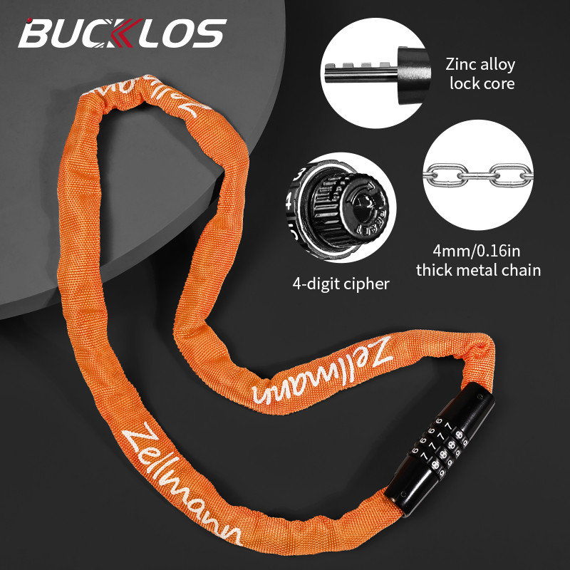 ZELLMANN Road Bike Lock Heavy Duty Anti-Theft Chain Lock for Motorcycle ...