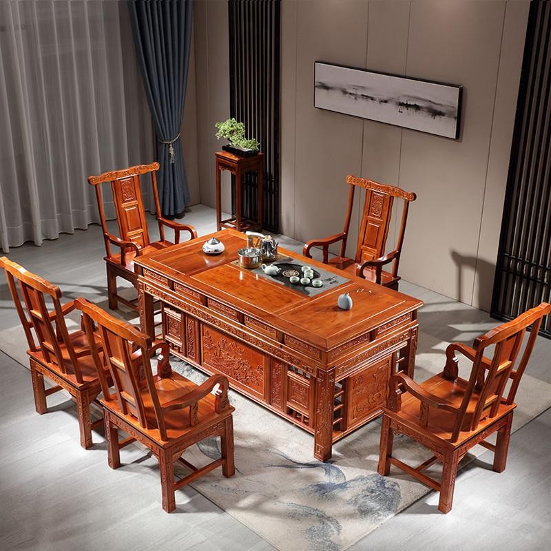 Solid Wood Tea Table and Chair Set, Rosewood Kung Fu Tea Table, Chinese ...